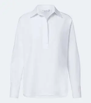 Max Mara Cotton-blend Poplin Shirt - White