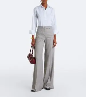 Max Mara Cotton-blend Poplin Shirt - White