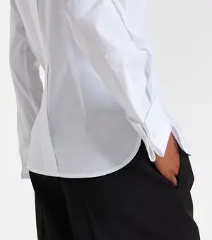 Max Mara Cotton-blend Poplin Shirt - White