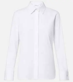 Max Mara Cotton-blend Poplin Shirt - White