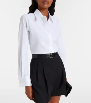 Max Mara Cotton-blend Poplin Shirt - White