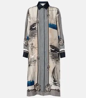 Max Mara Printed Silk Twill Shirt Dress - Multicoloured