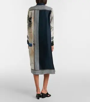 Max Mara Printed Silk Twill Shirt Dress