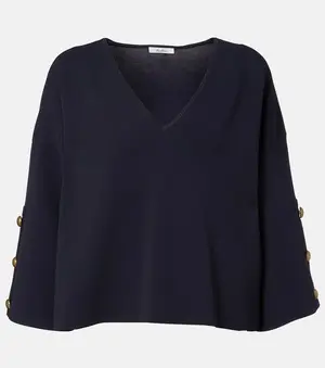 Max Mara Embellished V-neck Top - Blue
