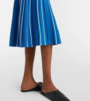 Max Mara Striped Knitted Midi Dress - Blue