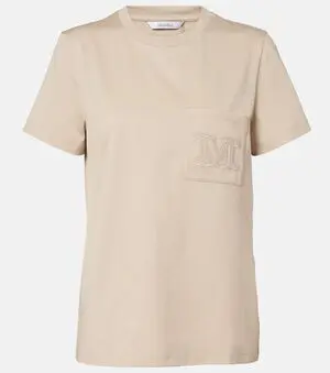 Max Mara Monogram Cotton Jersey T-shirt - Beige