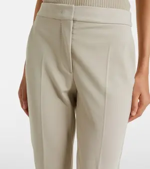 Max Mara Cropped Jersey Slim Pants - Beige