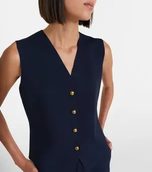 Max Mara Crêpe Vest - Blue