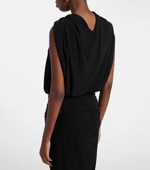 Sportmax Draped Crêpe Top - Black
