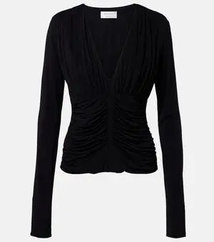 SPORTMAX Sportmax Ruched V-Neck Top