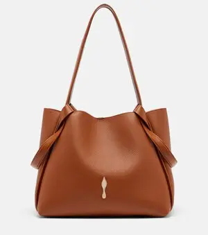 CHRISTIAN LOUBOUTIN Bettina Small Leather Tote Bag Brown