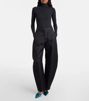 Alaïa Le Coeur Satin Mules - Blue