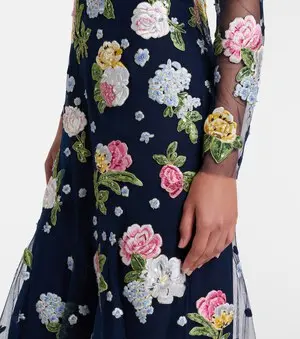 Carolina Herrera Embroidered Cocktail Dress