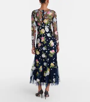 Carolina Herrera Embroidered Cocktail Dress