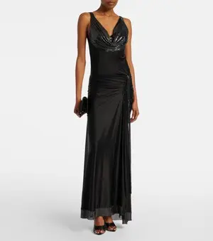 Rabanne Embellished Jersey Gown