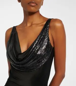 Rabanne Embellished Jersey Gown
