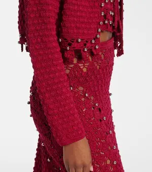 Rabanne Studded Crochet Cotton Cardigan