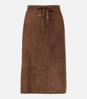 Max Mara Suede Midi Skirt - Brown