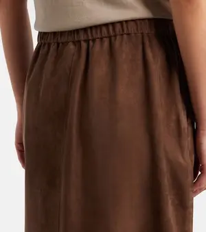 Max Mara Suede Midi Skirt - Brown