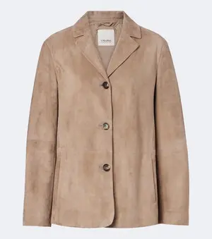 Max Mara Suede Leather Jacket - Beige