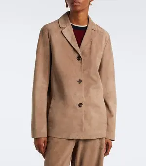 Max Mara Suede Leather Jacket - Beige