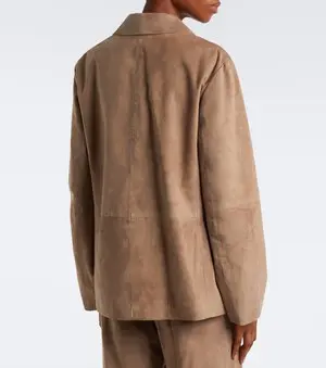 Max Mara Suede Leather Jacket - Beige