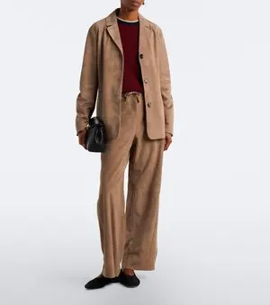 Max Mara Suede Leather Jacket - Beige