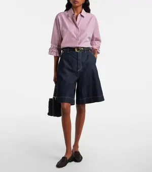 Max Mara Quadro Denim Bermuda Shorts