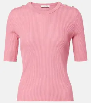 Max Mara Ribbed-knit Wool Top - Pink