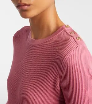 Max Mara Ribbed-knit Wool Top - Pink