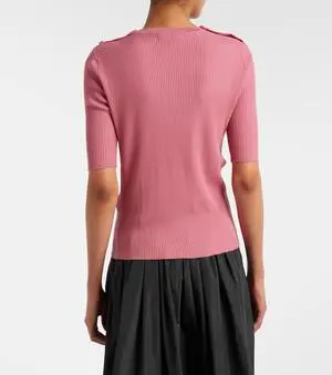 Max Mara Ribbed-knit Wool Top - Pink