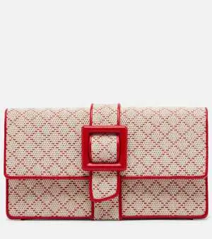 Manolo Blahnik Maycap Raffia-effect Clutch - Beige