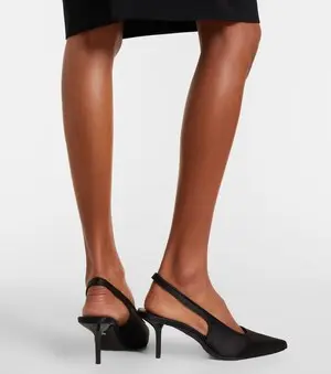 Max Mara Satin Slingback Pumps