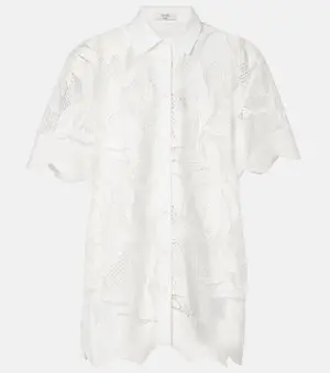 Erdem Embroidered Mesh Shirt - White