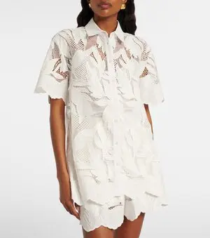 Erdem Embroidered Mesh Shirt - White