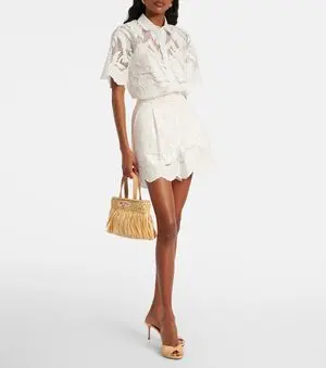 Erdem Embroidered Mesh Shirt - White