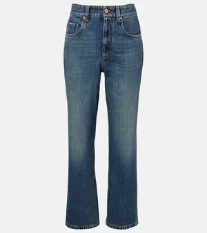 Brunello Cucinelli Cropped Straight Jeans - Blue