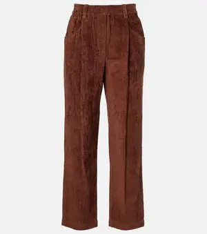 Brunello Cucinelli Cotton Corduroy Wide-leg Trousers - Brown