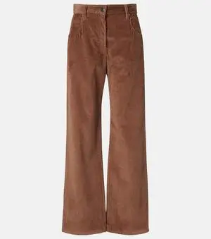 Brunello Cucinelli Cotton Corduroy Wide-leg Trousers - Brown