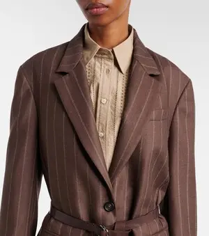 Brunello Cucinelli Belted Virgin Wool Blazer