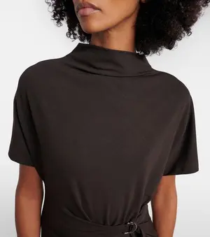 Brunello Cucinelli Gathered Jersey Midi Dress