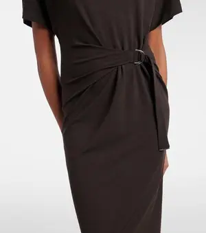 Brunello Cucinelli Gathered Jersey Midi Dress