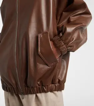 Brunello Cucinelli Monili Leather Jacket - Brown