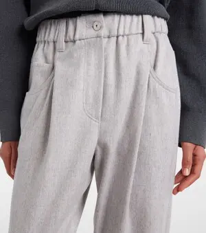 Brunello Cucinelli Monili Wool Tapered Pants