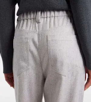Brunello Cucinelli Monili Wool Tapered Pants