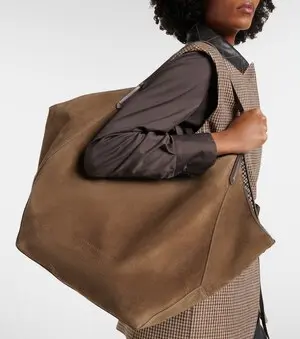 Brunello Cucinelli Monili Reversible Suede Tote Bag