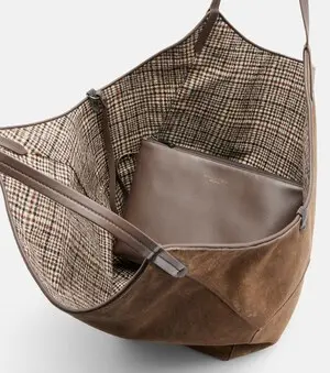 Brunello Cucinelli Monili Reversible Suede Tote Bag