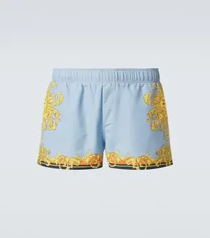 Versace Printed Swim Trunks - Blue