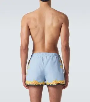 Versace Printed Swim Trunks - Blue