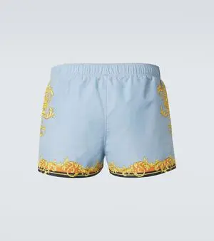 Versace Printed Swim Trunks - Blue